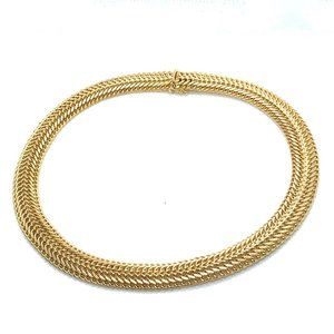 Milor | Jewelry | New Milor Italian 4k X Wide Gold Mesh Necklace | Poshmark